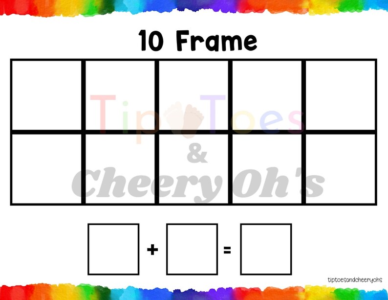 Ten Frame Flash Cards Ten Frame Counting Math Printable Ten - Etsy