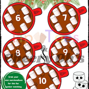 Christmas Activities, Marshmallow Counting Game, Christmas Printable ...
