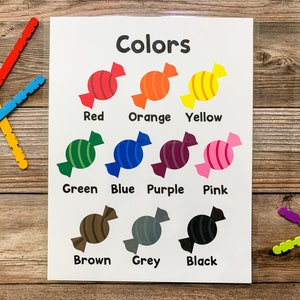 Color Chart, Colors Printable, Classroom Poster, Homeschool Printable ...