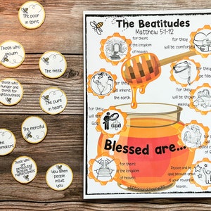 The Beatitudes, Homeschool Printable, Kids Bible Activity, Sunday ...