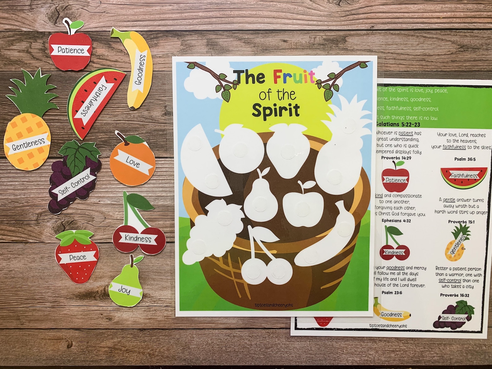 Fruit of the Spirit Homeschool Printable Bible Activity for - Etsy