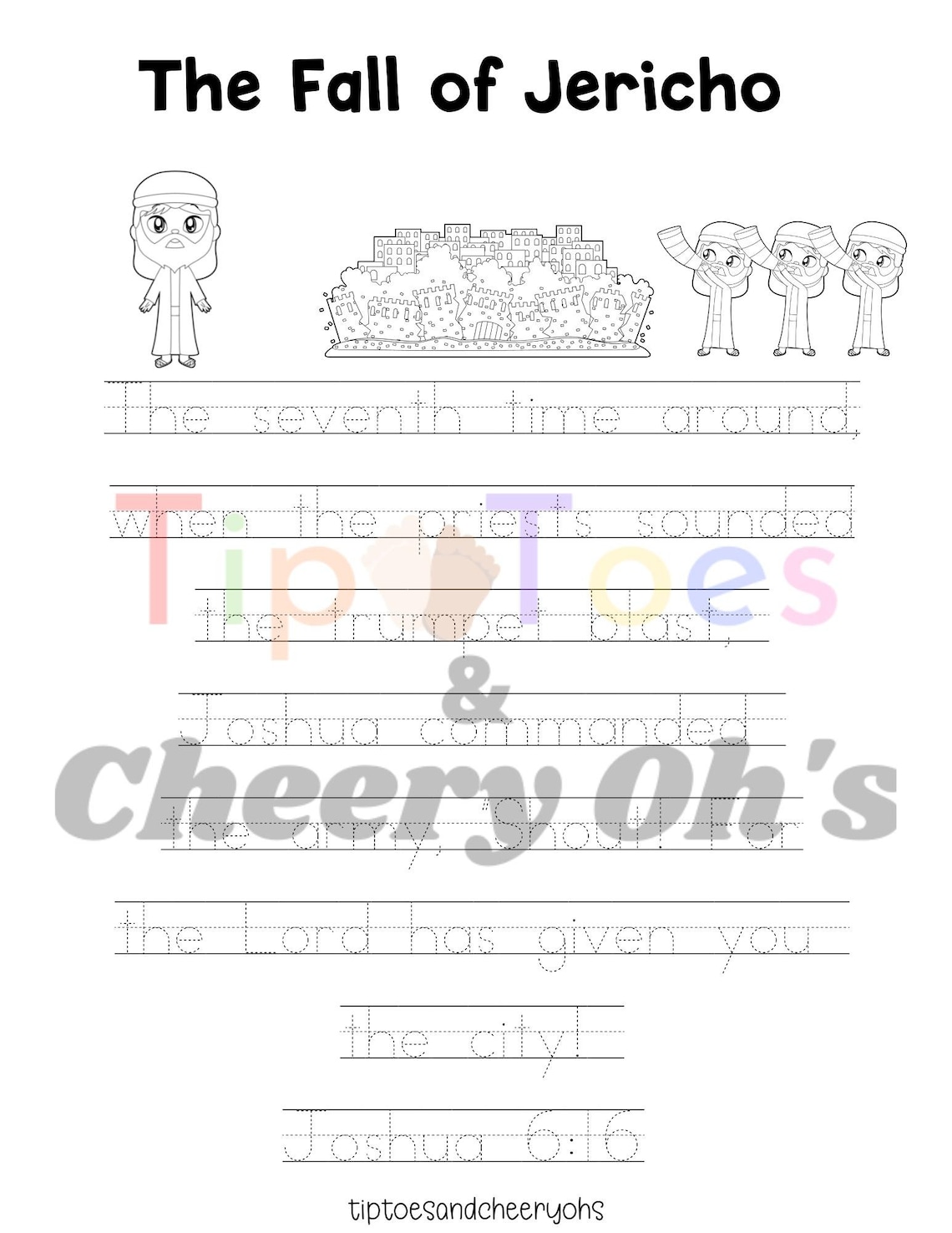 The Battle of Jericho, Bible Activity, Homeschool Printable, Christian ...