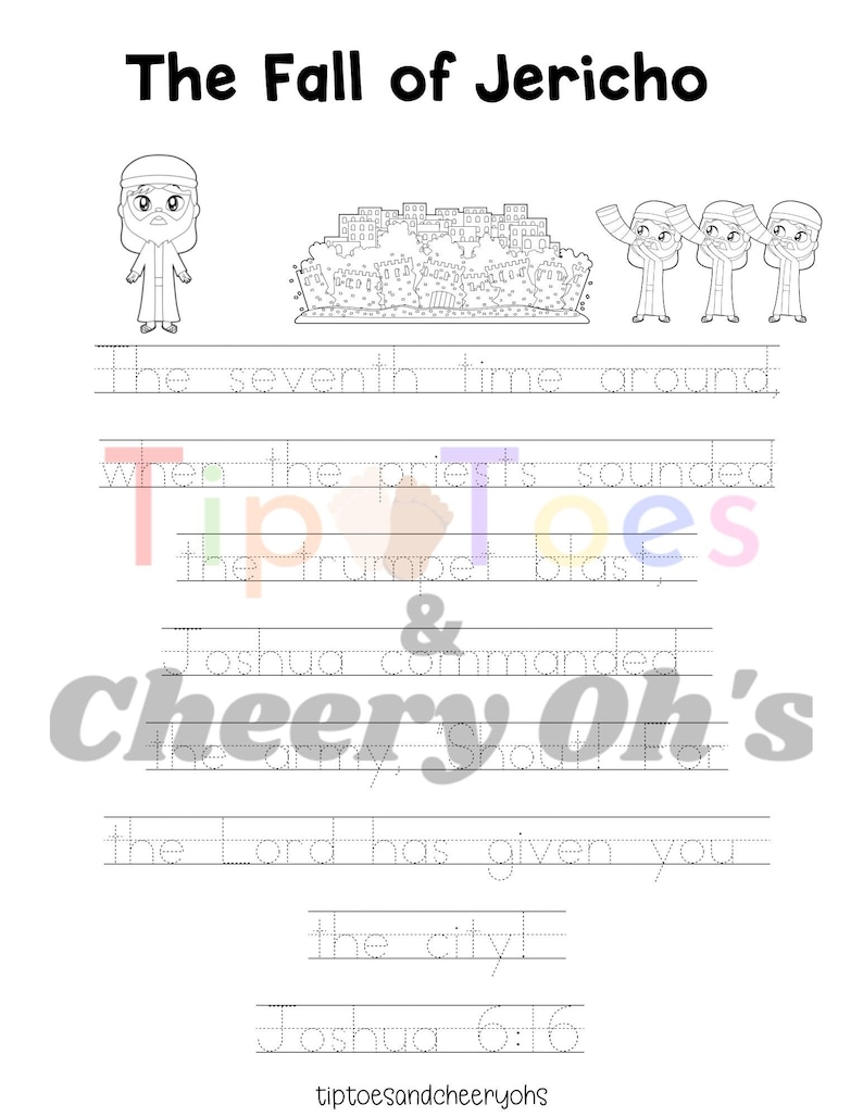 The Battle of Jericho, Bible Activity, Homeschool Printable, Christian ...