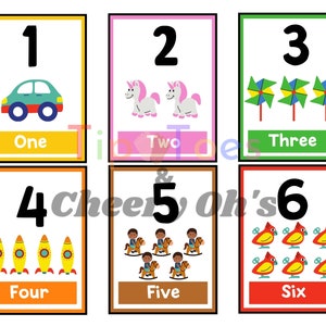 Number Flashcards, Numbers 1-20,preschool, Homeschool, Printable Number ...