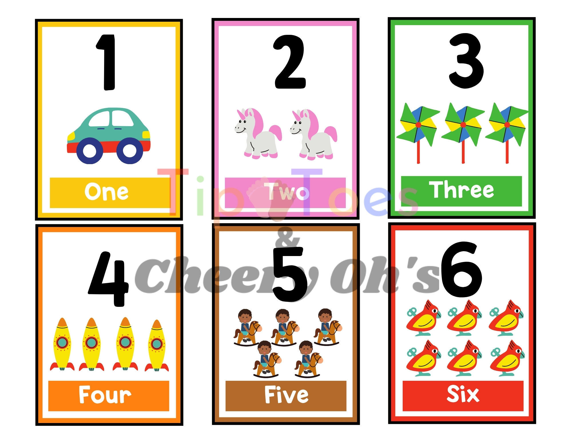 Number Flashcards Numbers 1-20preschool Homeschool | Etsy