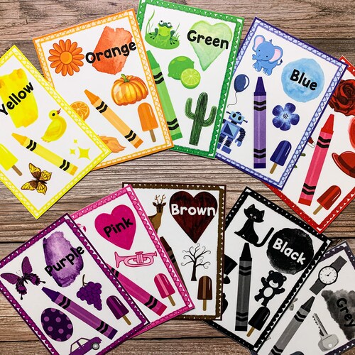 Jumbo Color Flashcards Colors Flashcards for Kids Preschool - Etsy