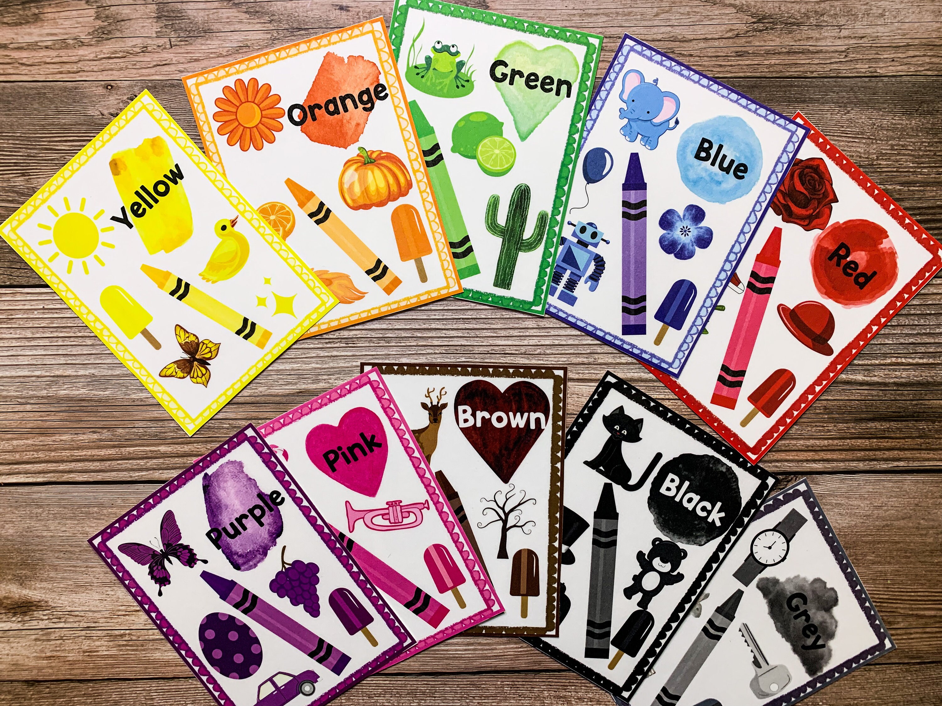 Jumbo Color Flashcards Colors Flashcards for Kids Preschool | Etsy