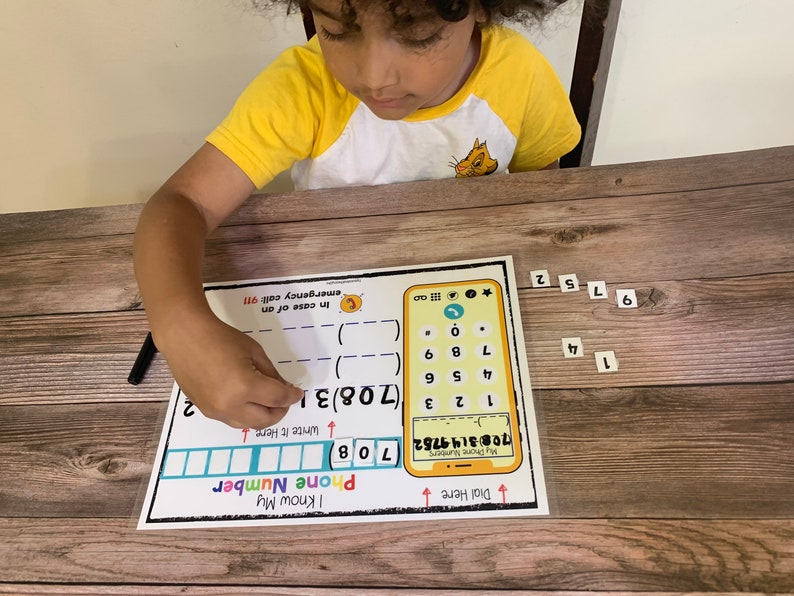 Learn My Phone Number Worksheet, Phone Number Practice, Phone Number ...