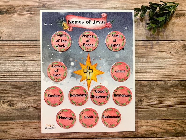 Names of Jesus Christmas Activity Homeschool Printable - Etsy