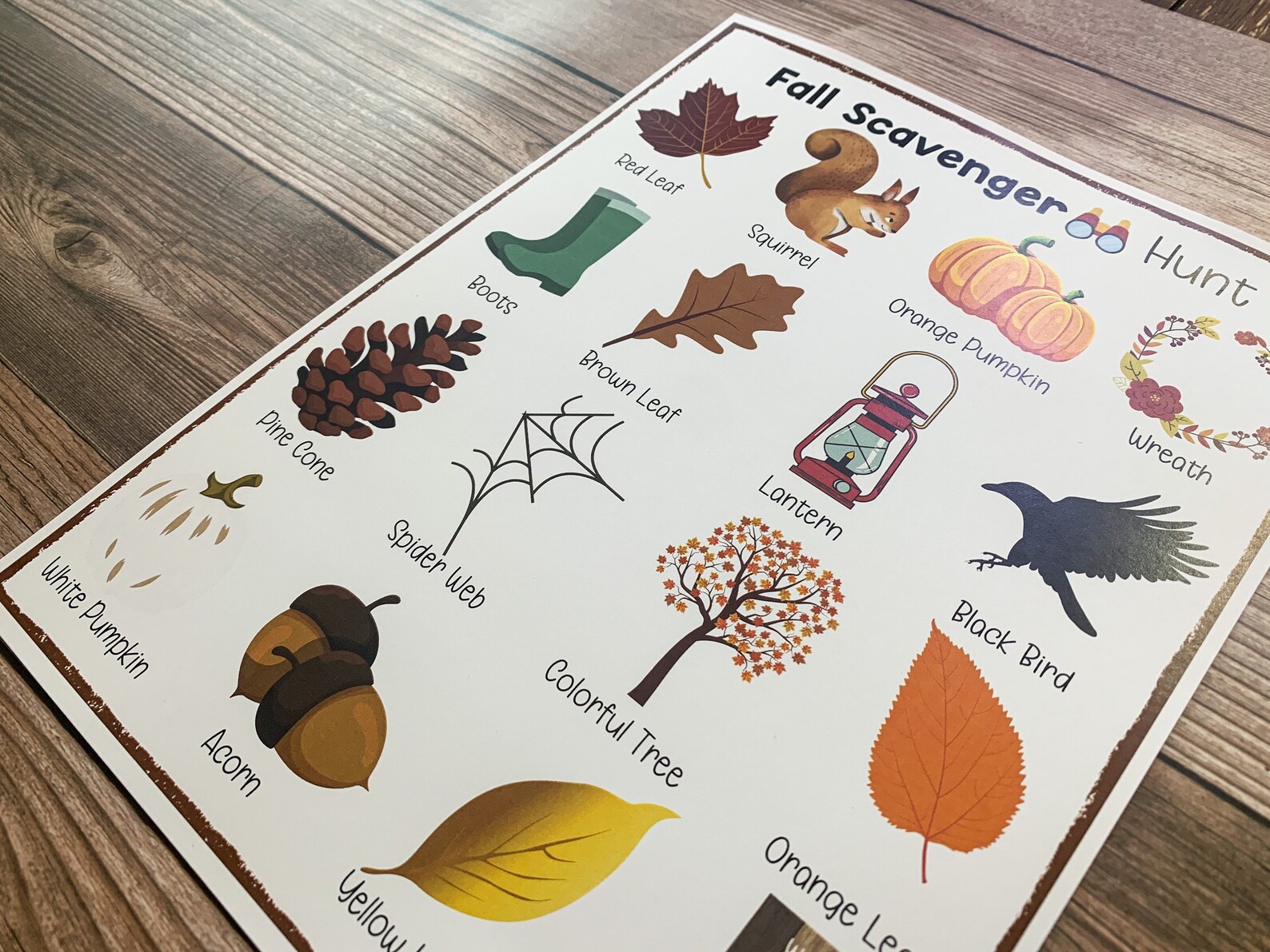 Kids Fall Activity Fall Scavenger Hunt Seek and Find Games | Etsy