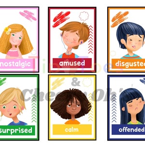 Kids Feelings Flashcards, Emotions Flashcards, Montessori Learning ...