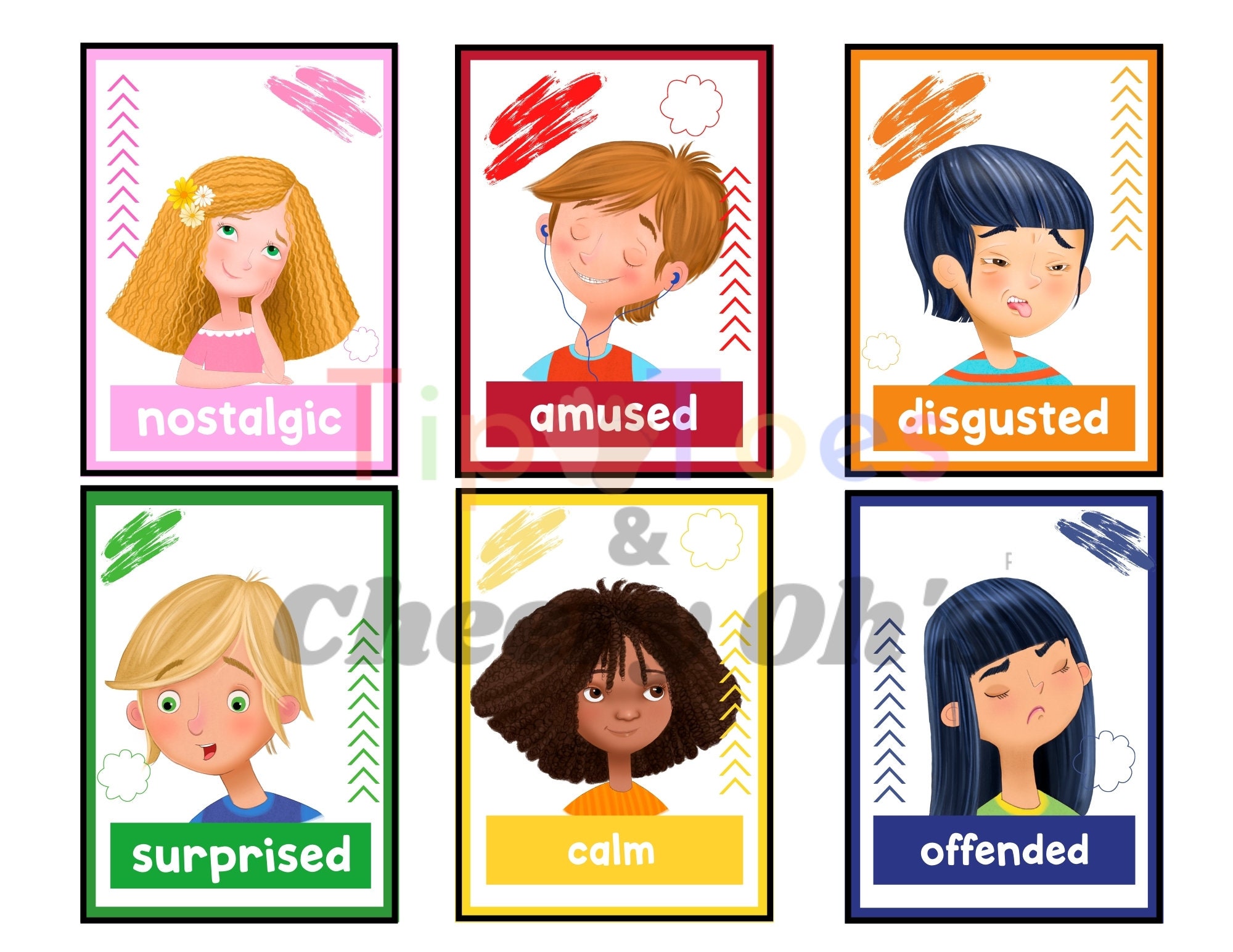 Kids Feelings Flashcards Emotions Flashcards Montessori | Etsy