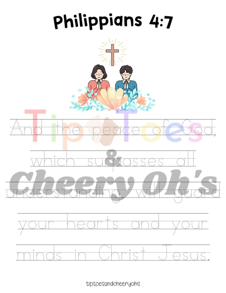 Philippians 4:7 for Kids Bible Activities for Kids - Etsy