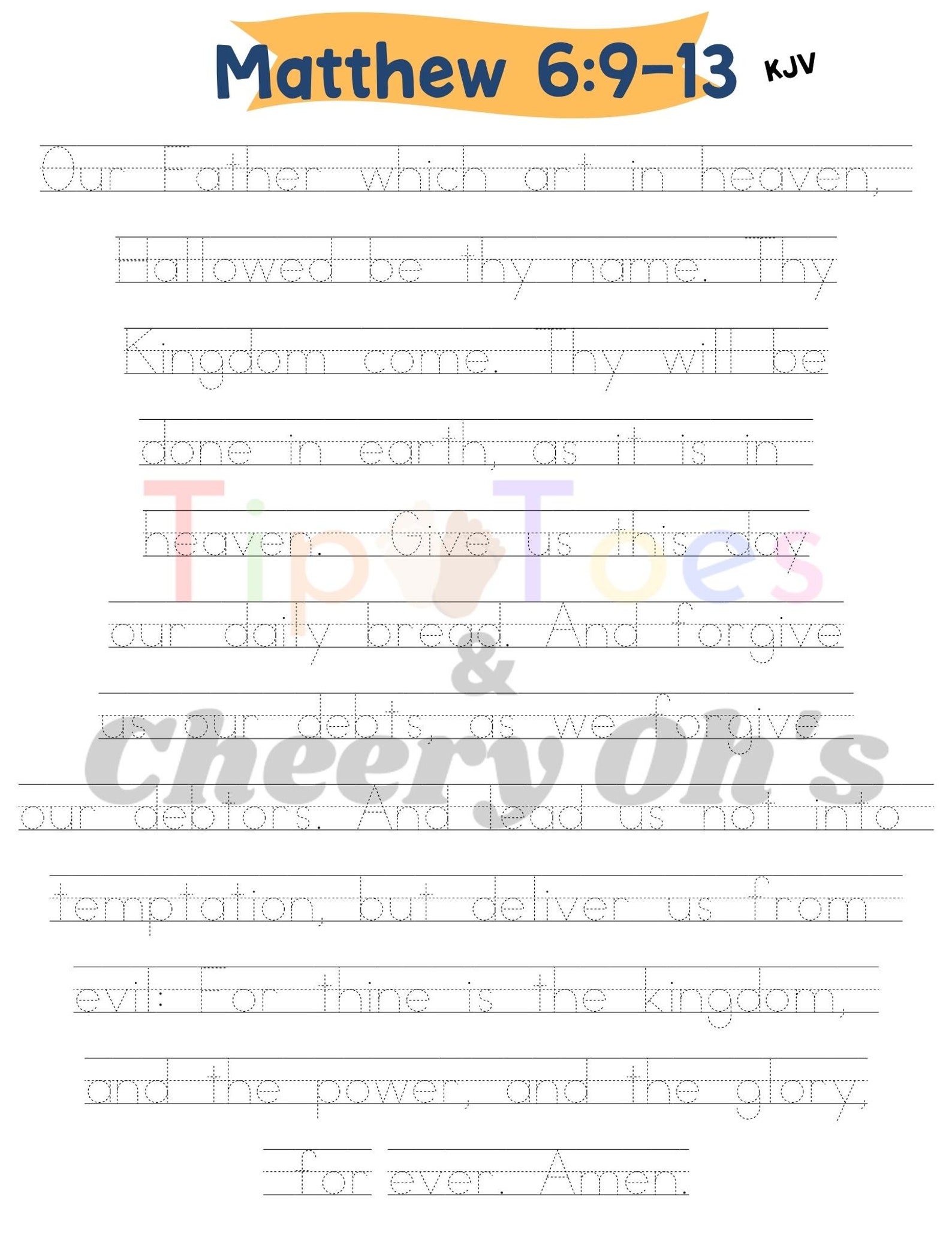 The Lords Prayer for Kids Bible Activity Prayer Bible - Etsy