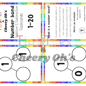 Number Bond Flashcards, Number Bond Fact Families, Math, Decomposing ...