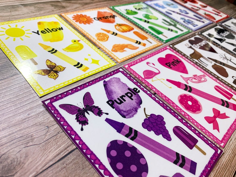 Jumbo Color Flashcards Colors Flashcards for Kids Preschool - Etsy