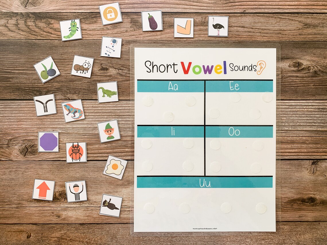 Short Vowel Sounds Game, Educational, Vowel Chart, Matching Game, Kids ...