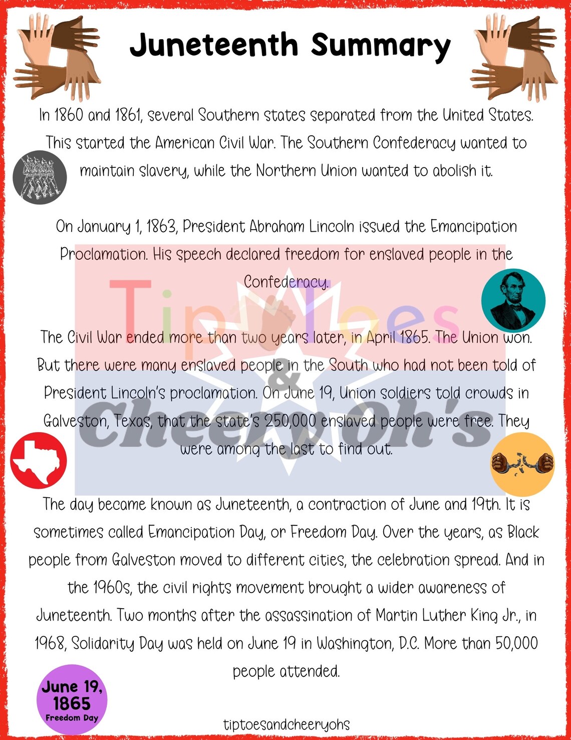 Juneteenth for Kids Black History Homeschool Social - Etsy