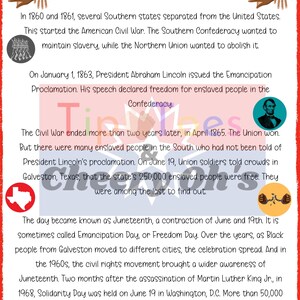 Juneteenth for Kids Black History Homeschool Social - Etsy