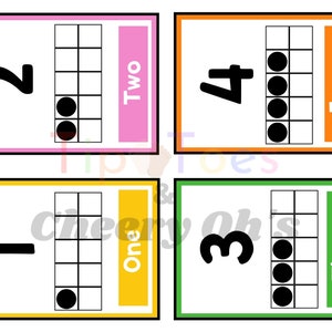 Ten Frame Flash Cards, Ten Frame Counting, Math Printable, Ten Frame ...