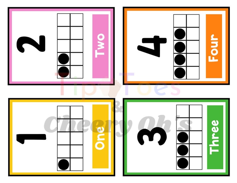 Ten Frame Flash Cards Ten Frame Counting Math Printable Ten - Etsy