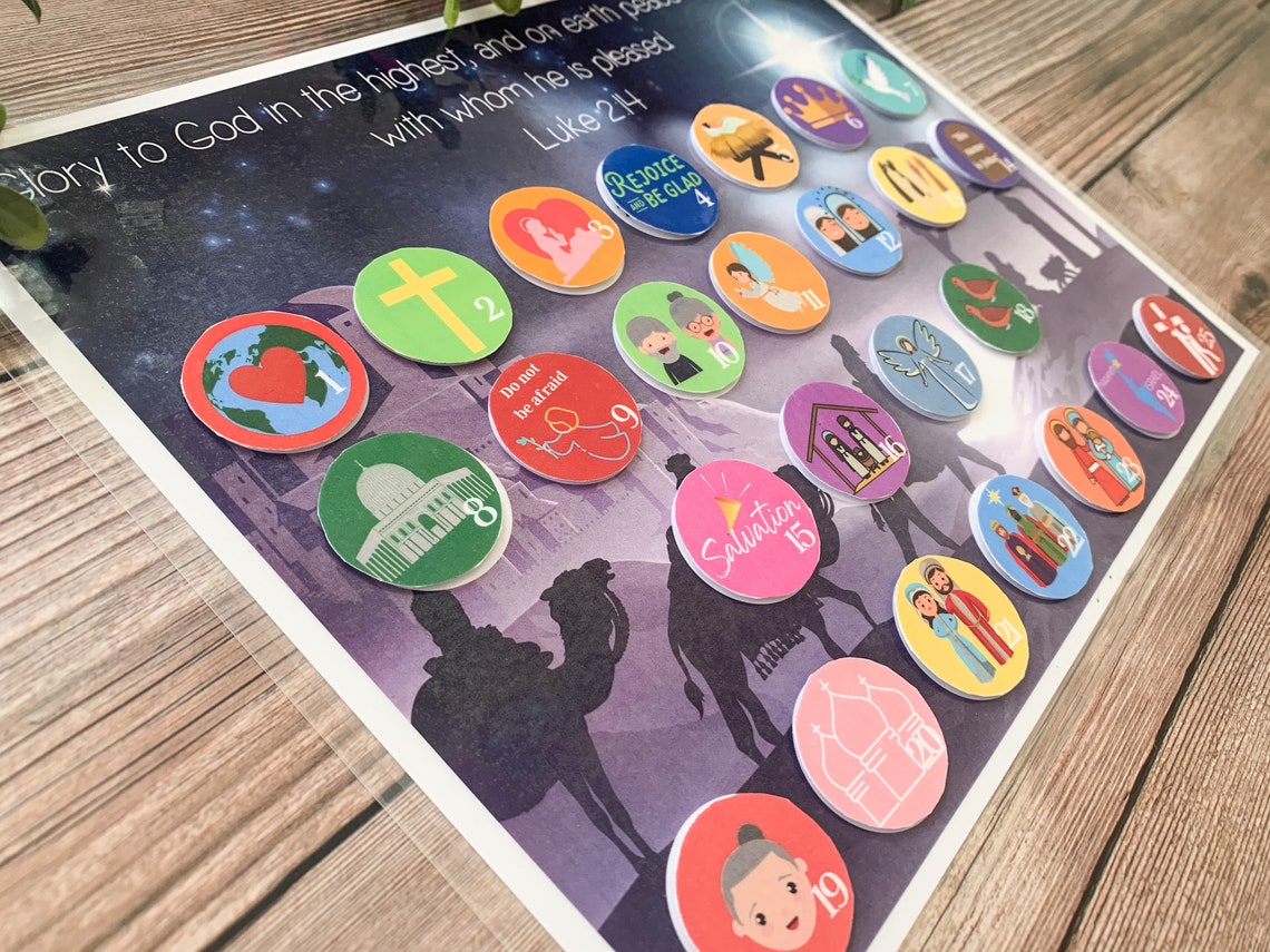 Christmas Advent Calendar for Kids Bible Activity Countdown - Etsy