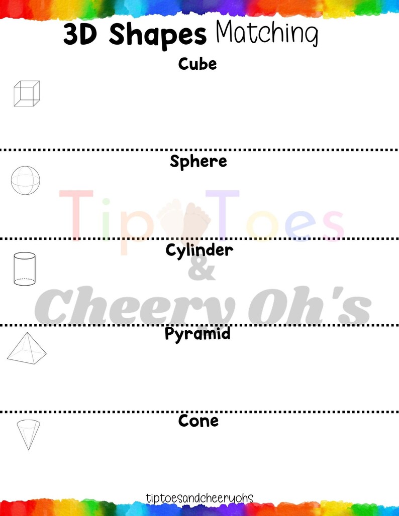 3D Shapes Matching, 3D Shape Activity, Geometric Shapes, 3D Shapes ...
