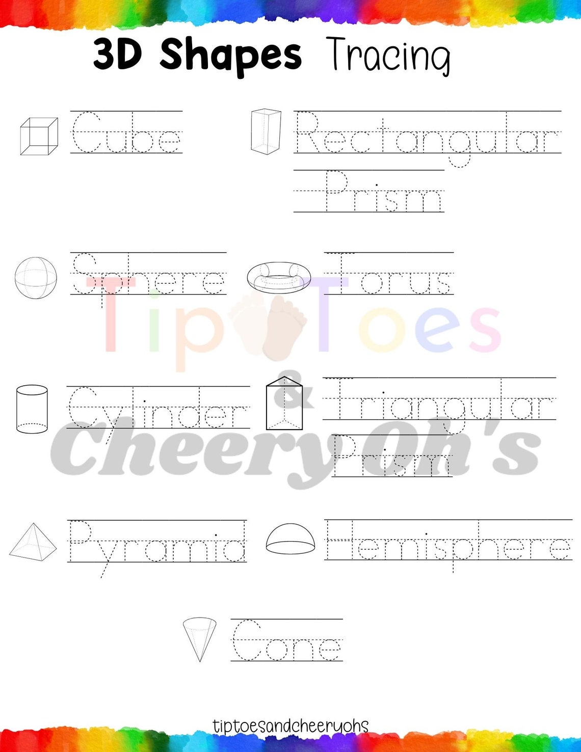 3D Shapes Matching 3D Shape Activity Geometric Shapes 3D | Etsy