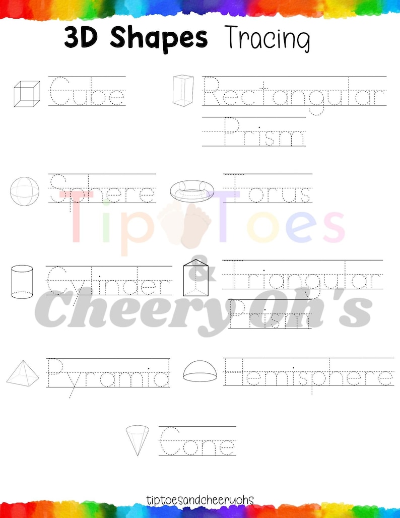 3D Shapes Matching, 3D Shape Activity, Geometric Shapes, 3D Shapes ...