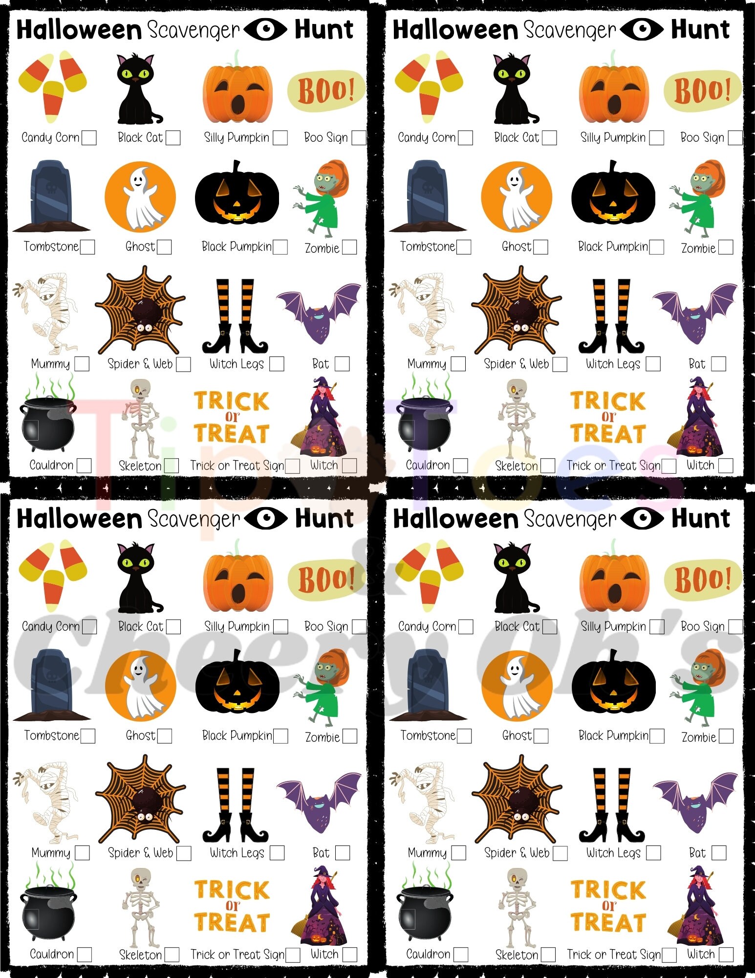 Halloween Scavenger Hunt Kids Fall Activity Seek and Find - Etsy