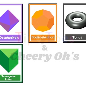 3D Shapes Flashcards, Shape Flashcards, Homeschool, 3D Shapes ...