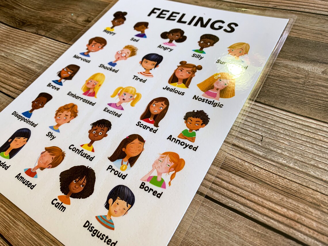 Kids Feelings Chart, Educational Poster, School Counselor, Kids ...