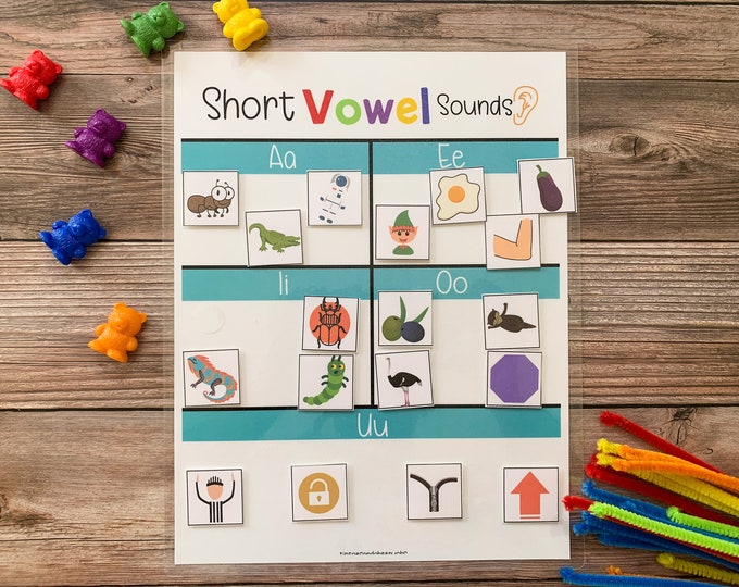 Short Vowel Sounds Game Educational Vowel Chart Matching - Etsy