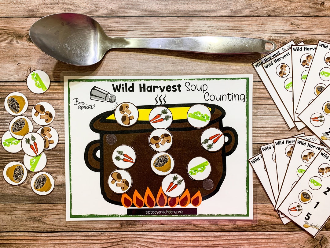 Preschool Counting Mat, Wild Harvest Soup Counting, Kids Fall Activity ...