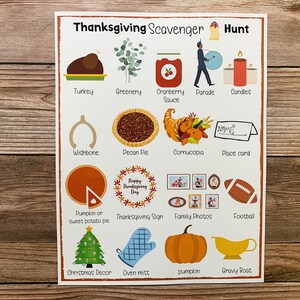 Kids Fall Activity, Thanksgiving Scavenger Hunt, Seek and Find Games ...