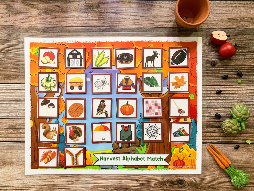 Printable Fall Alphabet Game, Beginning Sounds, Letter Recognition ...