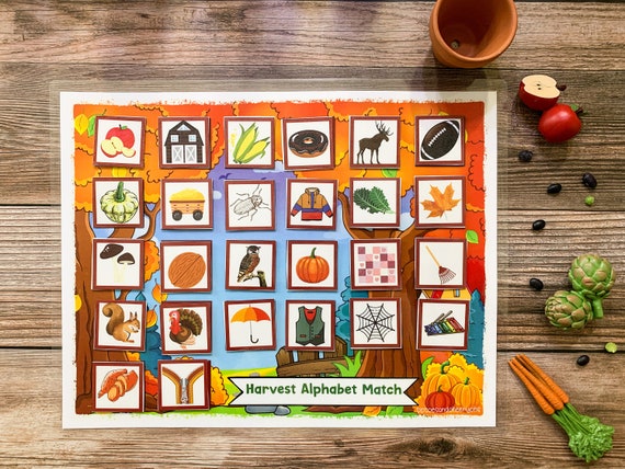 Printable Fall Alphabet Game Beginning Sounds Letter | Etsy