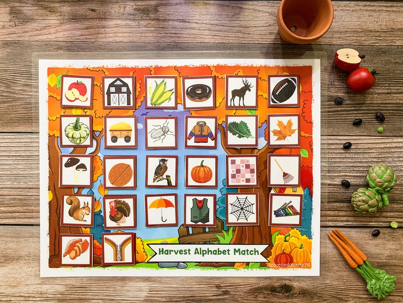 Printable Fall Alphabet Game, Beginning Sounds, Letter Recognition ...