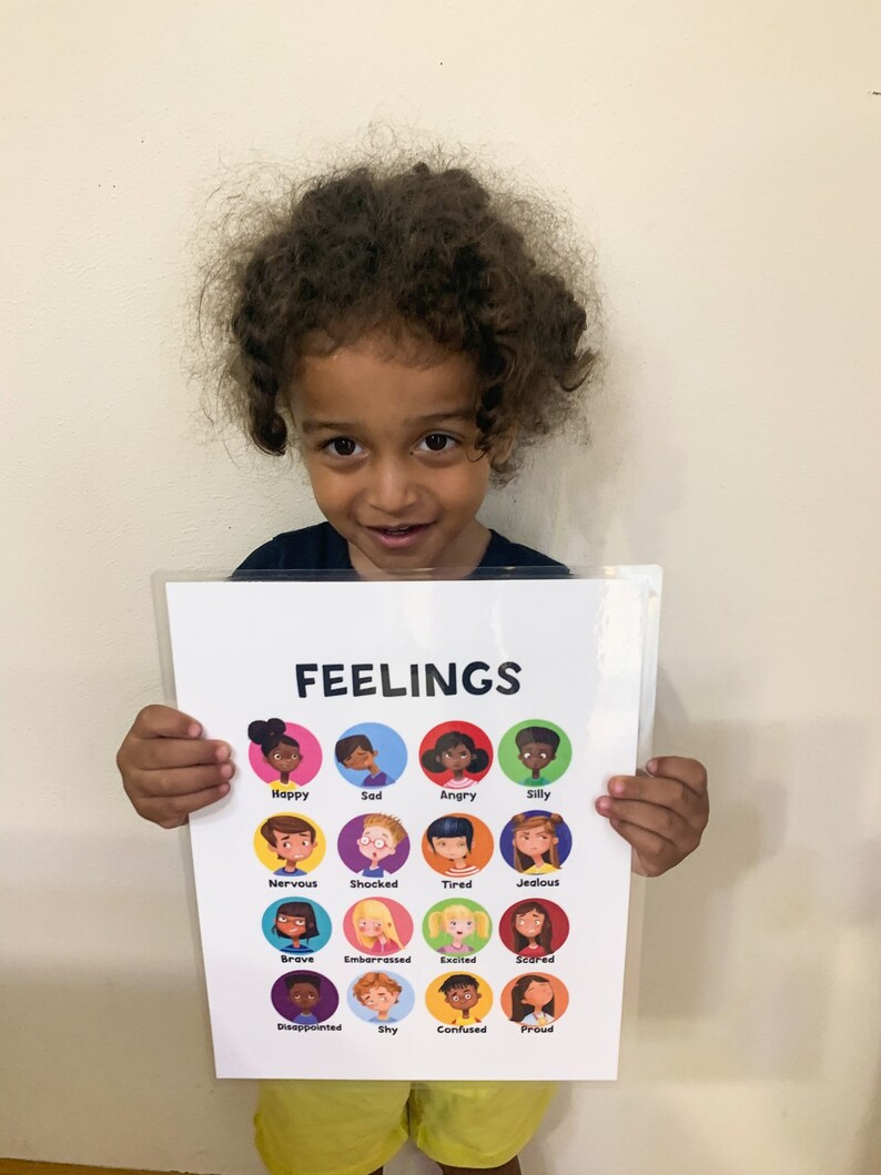Kids Feelings Chart, Educational Poster, Kids Emotions, Homeschooling ...