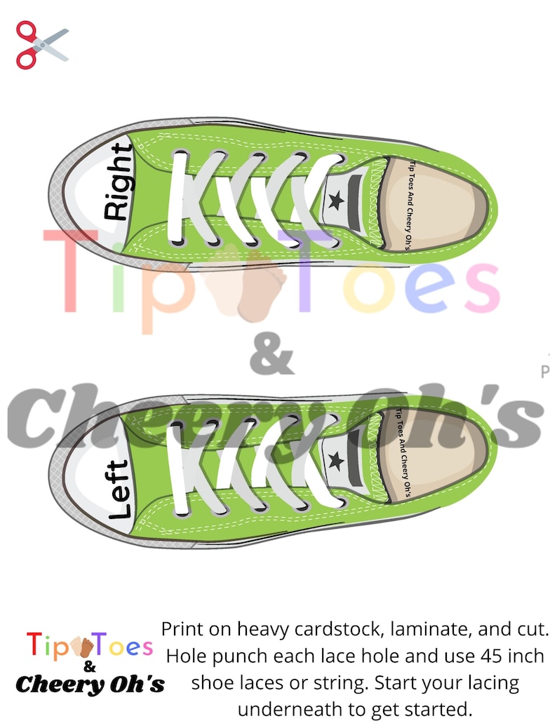 Shoe Lacing Cards Printable Shoe Tying Practice | Etsy