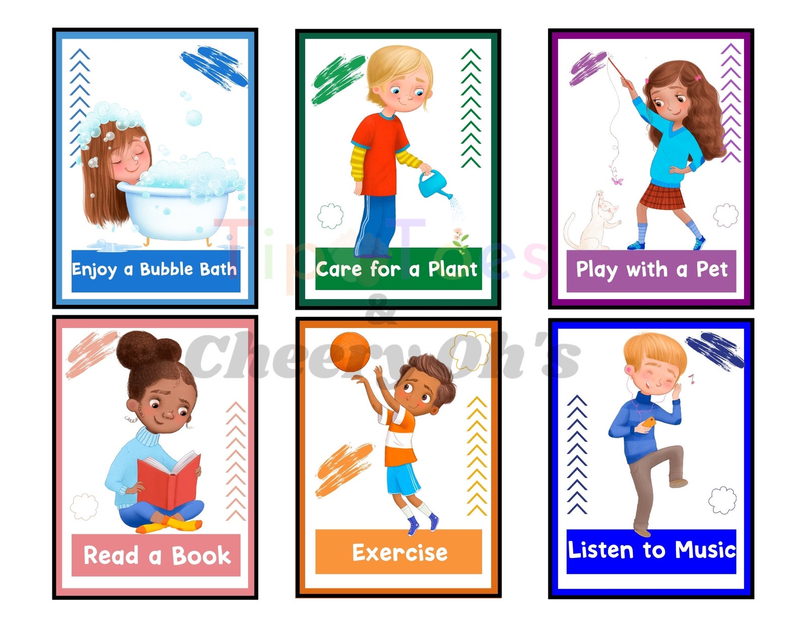 Coping Skills Flashcards for Kids, Calm Down Strategies, Stress ...