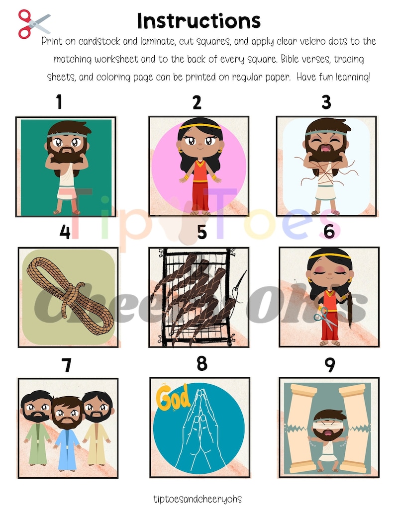Samson and Delilah Bible Activities Sunday School - Etsy
