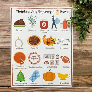 Kids Fall Activity, Thanksgiving Scavenger Hunt, Seek and Find Games ...