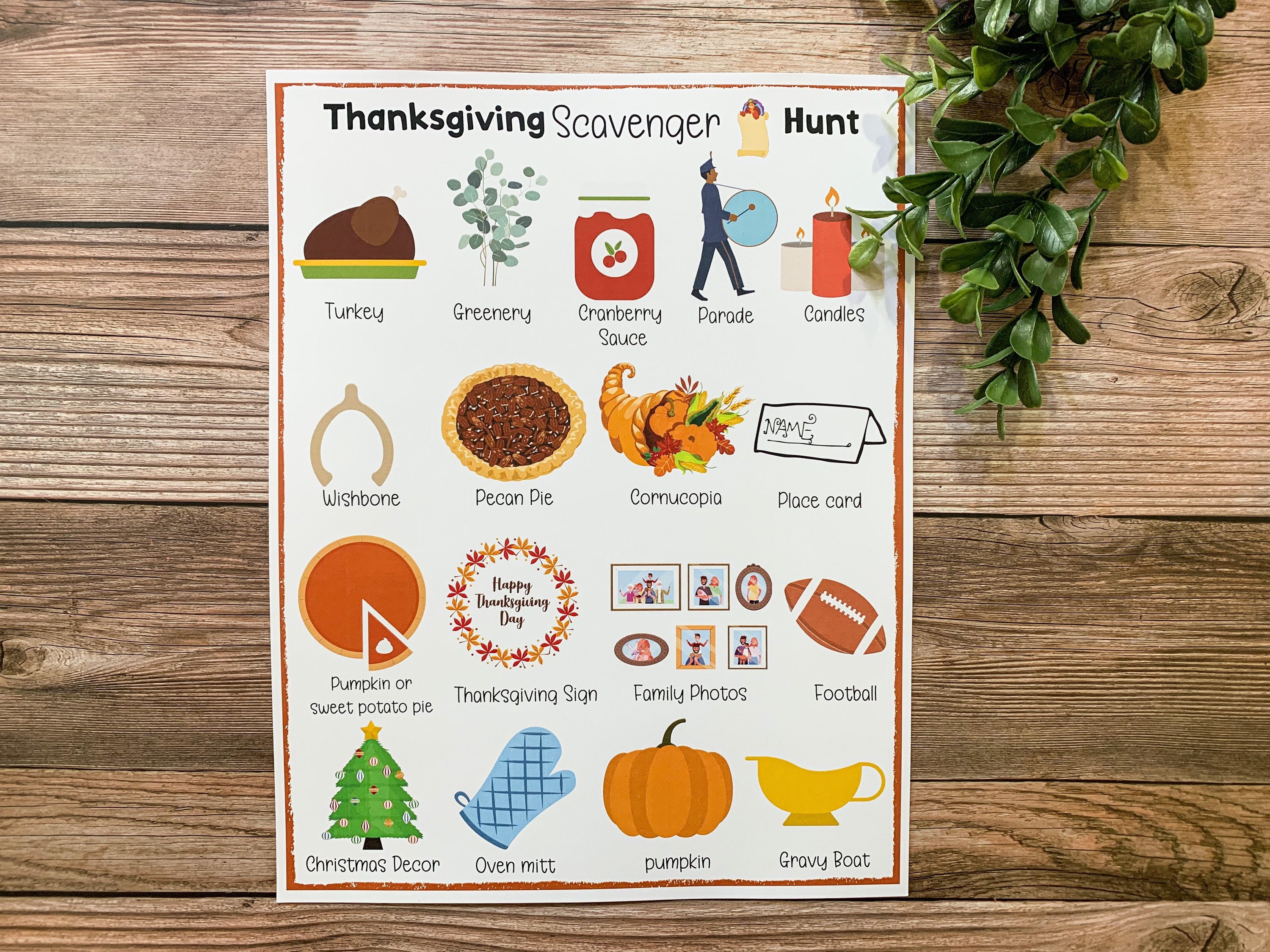Kids Fall Activity, Thanksgiving Scavenger Hunt, Seek and Find Games ...