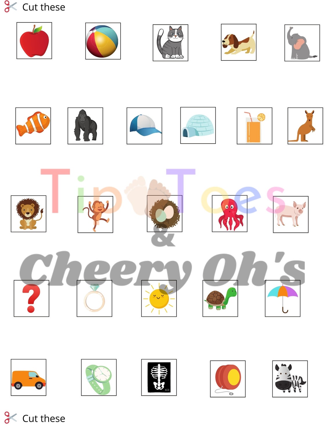 Printable Alphabet Game Beginning Sounds Letter Recognition | Etsy