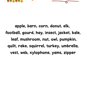 Fall Alphabet Chart, Letter Sounds, Fall Learning Poster, Alphabet ...