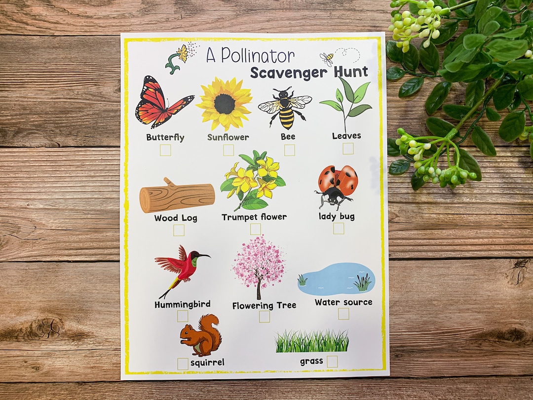 Spring Scavenger Hunt, Pollinator Scavenger Hunt, Scavenger Hunt ...