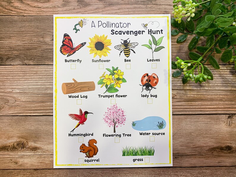 Spring Scavenger Hunt, Pollinator Scavenger Hunt, Scavenger Hunt ...