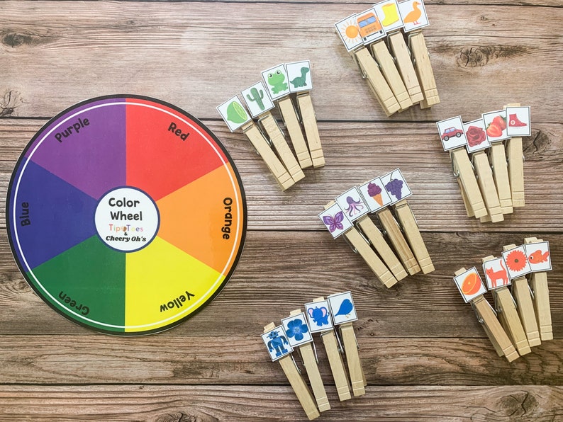 Color Matching Wheel Homeschool Preschool Kindergarten - Etsy
