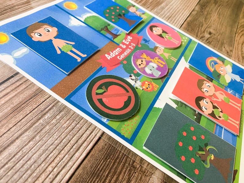 Adam and Eve, Bible Activity, Homeschool Printable, Garden of Eden ...
